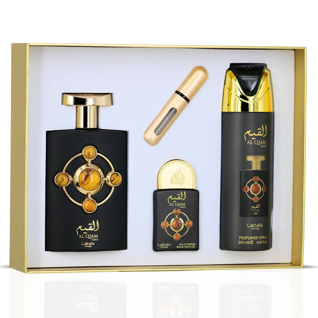 Lattafa Pride Al Qiam Gold 3-Piece Eau de Parfum Gift Set – Intense Oud ...