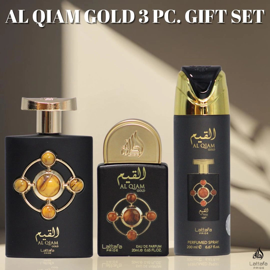 Lattafa Pride Al Qiam Gold 3-Piece Eau de Parfum Gift Set – Intense Oud ...